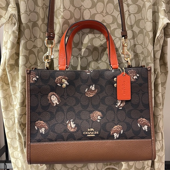 Coach | Bags | Coach Dempsey Carryall In Signature Canvas With Hedgehog ...